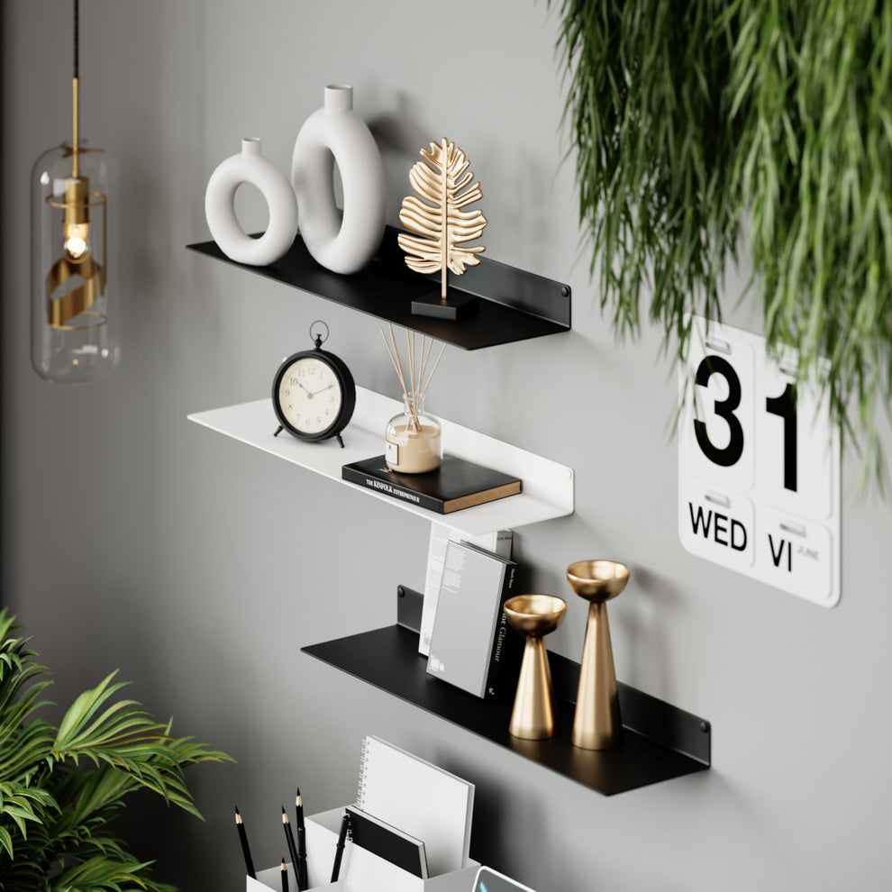 Modern Metal Floating Shelf | Handcrafted Steel Shelving – Tenza